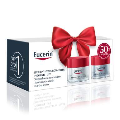 Eucerin Box Hyaluron-Filler Volum Lift Dnevna krema za normalnu i kombinovanu kožu+Noćna krema sa 50% popusta