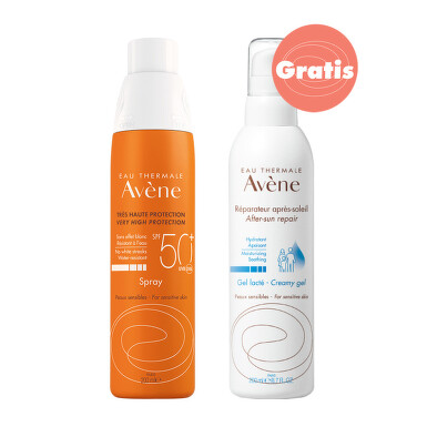 Avene Sun Sprej SPF 50 200 ml + Krem-gel posle suncanja 200 ml Gratis