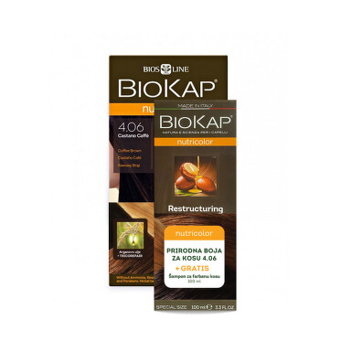 Biokap Nutricolor 4.06 + Šampon za farbanu kosu GRATIS