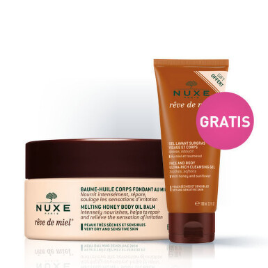 Nuxe Reve de Miel Baume Huile Balzam za telo 200 ml + Gel Lavante Reve de Miel za čišćenje lica 100 ml Gratis