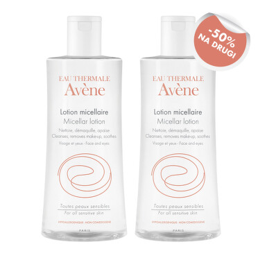 Avene Micelarni losion 400 ml Duo Pak, -50% na drugi