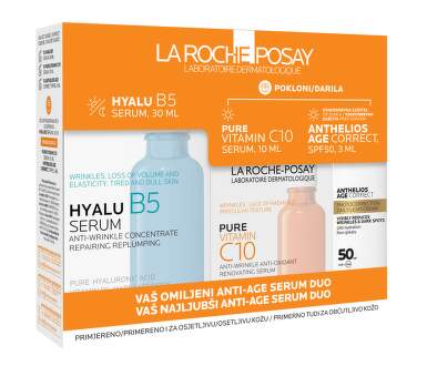 La Roche-Posay Hyalu B5 serum 30 ml + Pure vitamin C serum 10 ml + Anthelios age correct 3 ml GRATIS