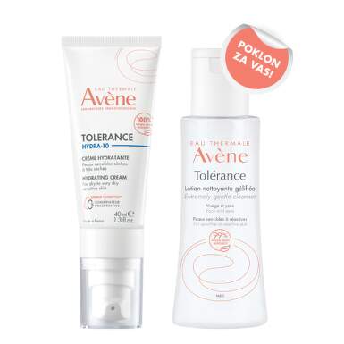 Avene Tolerance Hydra-10 krema, 40 ml+Tolerance losion, 100 ml GRATIS