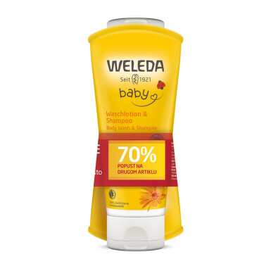 Weleda 2u1 Šampon i gel za tuširanje od nevena, 2 x 200 ml PROMO