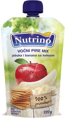 Nutrino-pire od voća-jabuka i banana sa keksom 220g