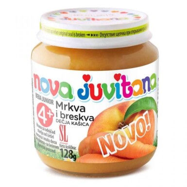 Juvitana Kašica od šargarepe i breskve 128g