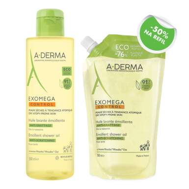 A-Derma Exomega Control Ulje, 500 ml + Exomega Control Ulje, 500 ml Refill PROMO