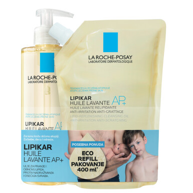 La Roche-Posay Lipikar Huile Lavante AP+ ulje za pranje kože 400ml + 50% popusta na Refill pakovanje 400ml