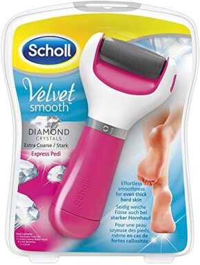 Scholl Velvet Smooth pink električna turpija za pete sa dijamantskim kristalima