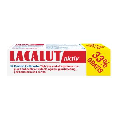 Lacalut Aktiv pasta, 75 ml + 33% GRATIS