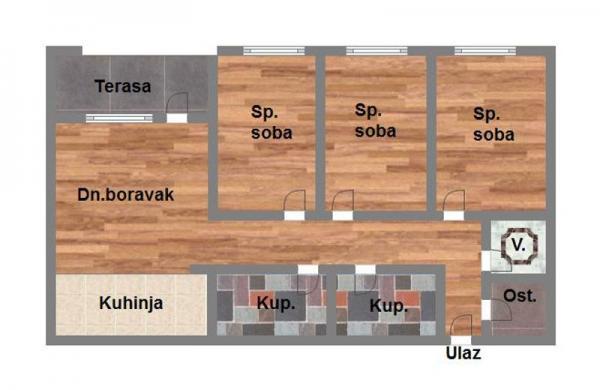 Četvorosoban stan na prodaju, 80m2, 114.860€