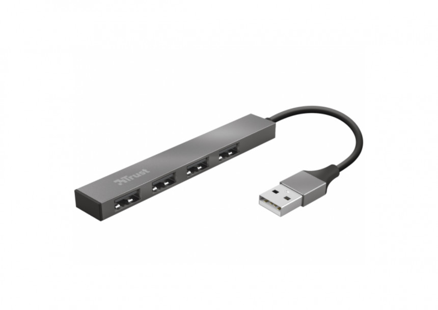 Adapter TRUST HALYX USB2.0/4xUSB/Aluminjum/siva