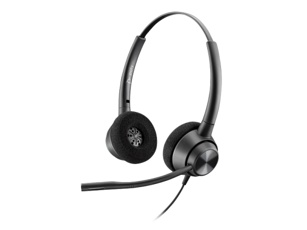 HP Poly EncorePro 320 with Quick Disconnect Binaural Headset TAA, Black, 2yw ( 77T26AA )