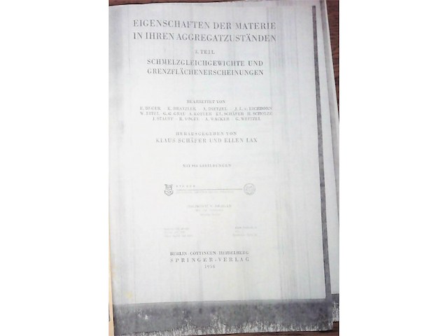 Knjiga na nemačkom iz fizike ili hemije 1956 godina