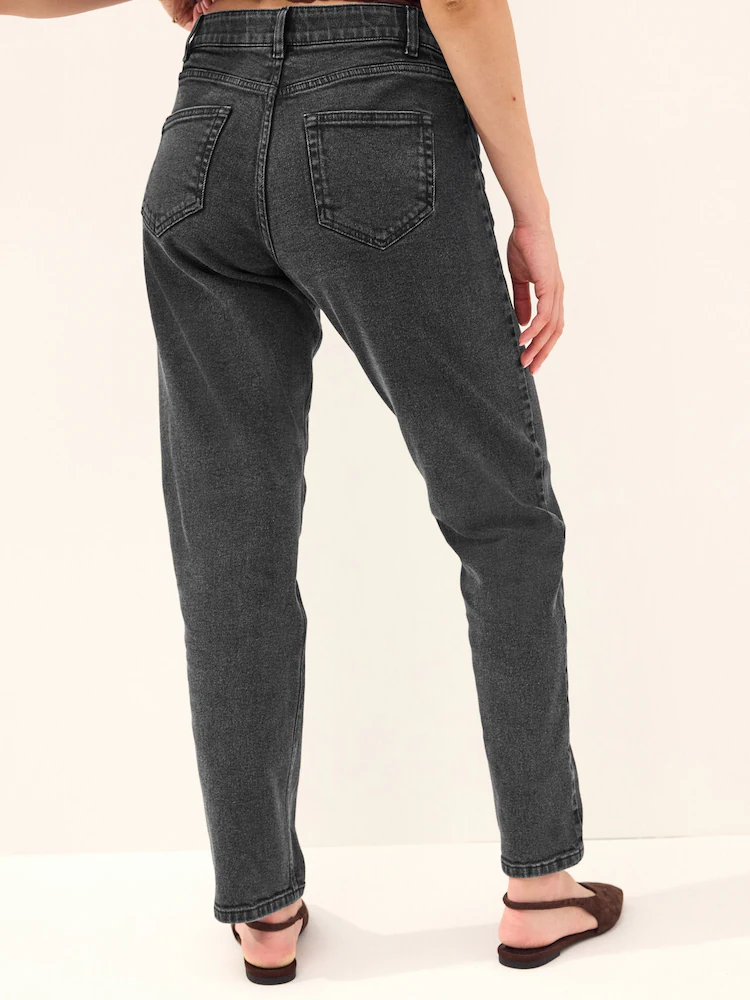 Washed Black Maternity Straight Leg Jeans