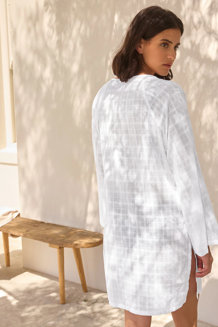 White 100% Cotton Kaftan Cover-Up