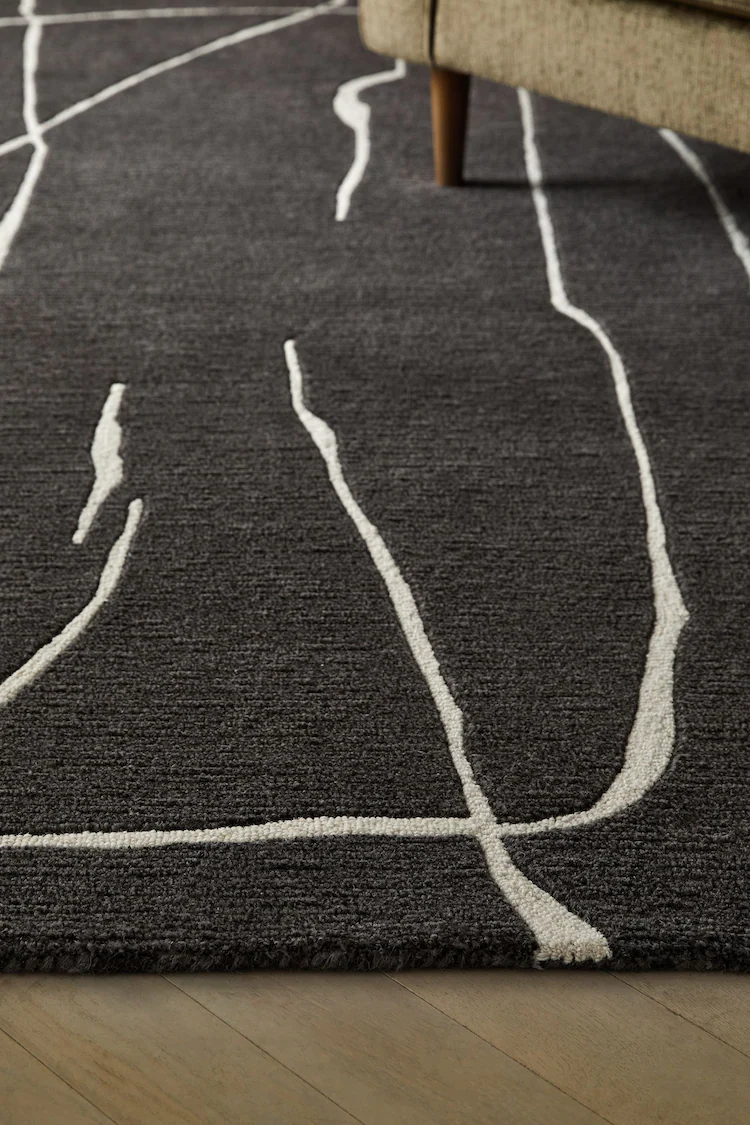 Monochrome Felix Abstract Lines Rug