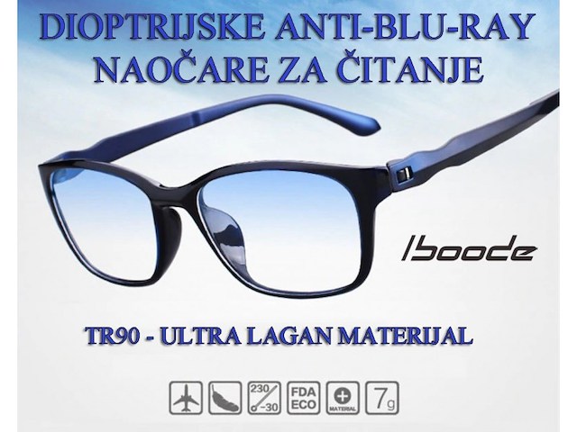 Iboode Anti Blue Light dioptrijske naočare od 0 do +4 U