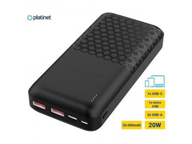 Powerbank Platinet sa 3 brza 3.0 izlaza 20000mAh 20W!