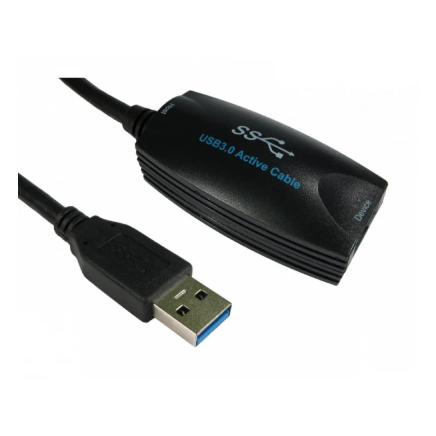 E-GREEN Kabl sa pojačivačem 3.0 USB A (M) - USB A (F) 5m crni