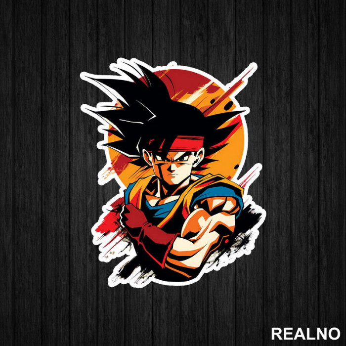 COLORS SPLASHING - GOKU - DRAGON BALL - NALEPNICA