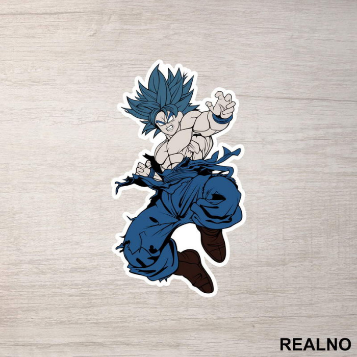 FLYING ATTACK - BLUE - GOKU - DRAGON BALL - NALEPNICA