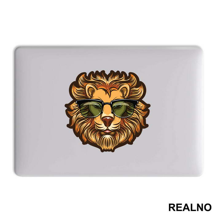 LION WITH SUNGLASSES ILLUSTRATION - ŽIVOTINJE - NALEPNICA