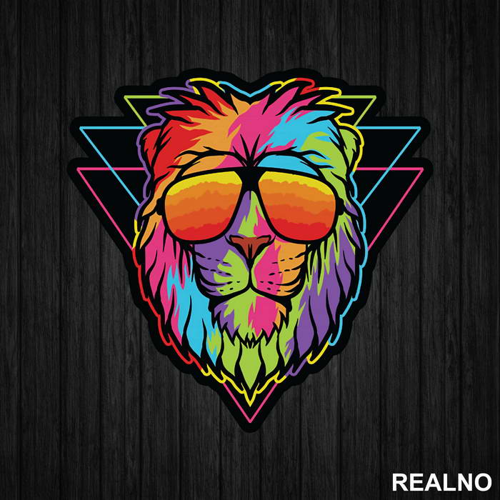 RETRO LION - ŽIVOTINJE - NALEPNICA