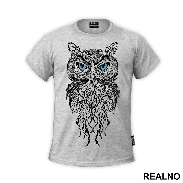 BLUE EYED OWL ILLUSTRATION - ŽIVOTINJE - MAJICA