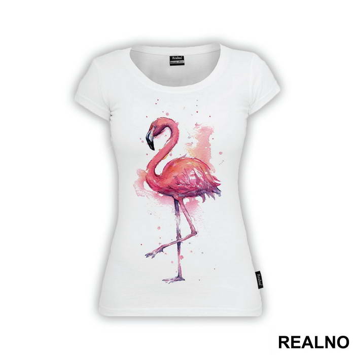 FLAMINGO WATERCOLOR - ŽIVOTINJE - MAJICA