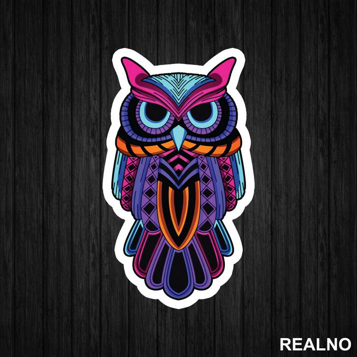 NEON OWL - ŽIVOTINJE - NALEPNICA