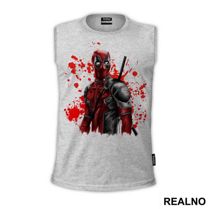 OUTLET - SIVA BEZ RUKAVA MUŠKA MAJICA VELIČINE M - DEADPOOL