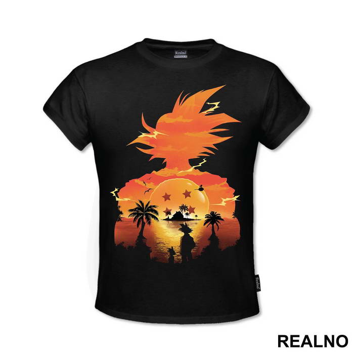 OUTLET - CRNA MUŠKA MAJICA VELIČINE 3XL - GOKU