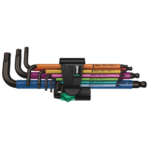 Wera 950/9 Hex-Plus Multicolour Multicolour set imbus ključeva, metrički, BlackLaser, 9 komada, 05073593001