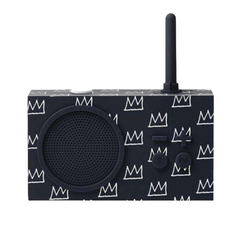 LEXON LA119BSQ-AN Tykho 3 Jean-Michel Basquiat Crown Black Bluetooth zvučnik sa FM radiom