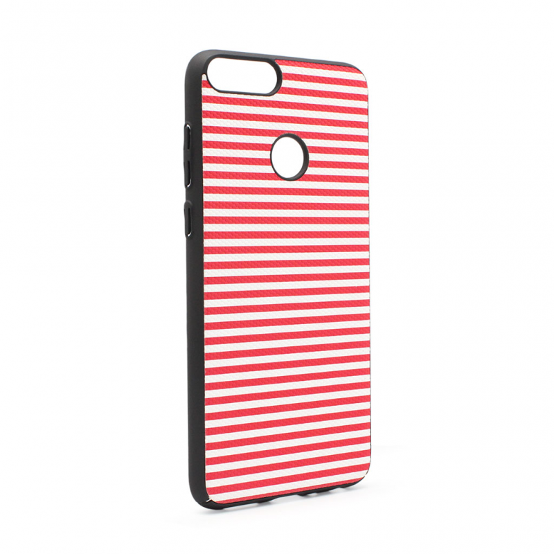 Zastitna maska (futrola) Luo Stripes - Huawei P smart/Enjoy 7S crvena