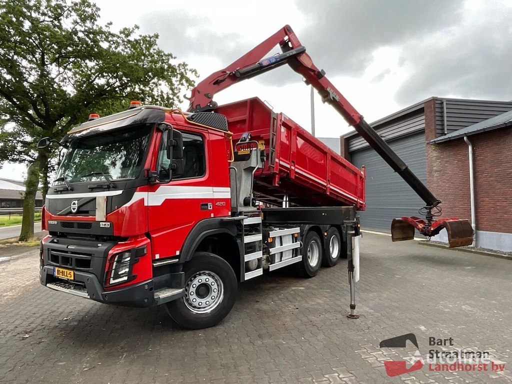 Volvo FMX 420 8x4 Euro 6 Kipper met HMF 1943 Z2 Kraan kiper