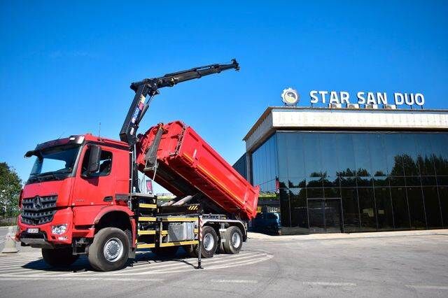 Mercedes-Benz AROCS 6x6 HMF 2120-K3 CRANE KIPPER EURO 6 kiper