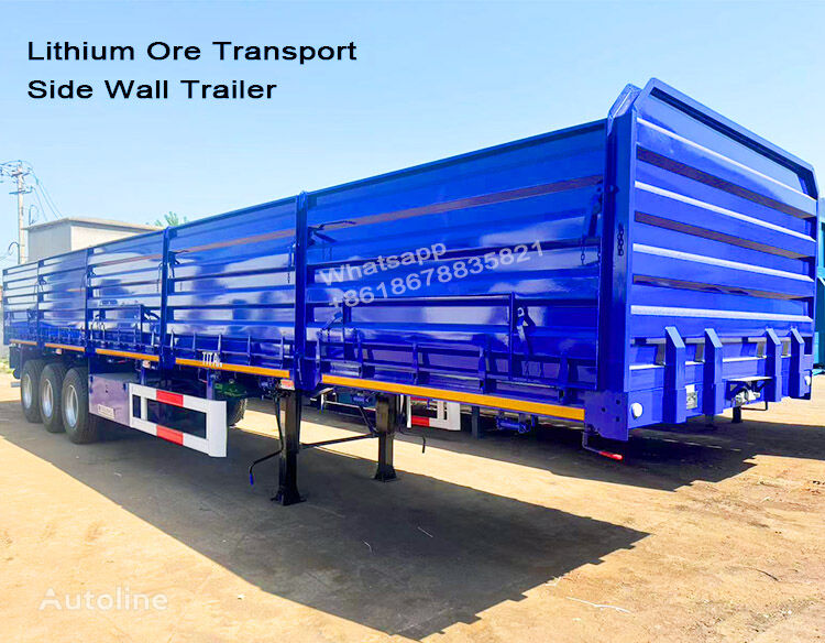 Nova Triaxle Trailer Lithium ore Side Wall Trailer for Sale in Zimbab poluprikolica platforma