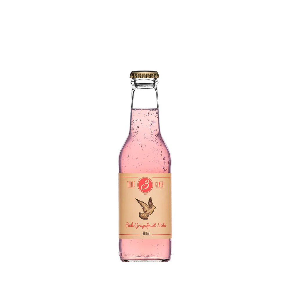 Three Cents Pink Grapefruit Soda 0.20