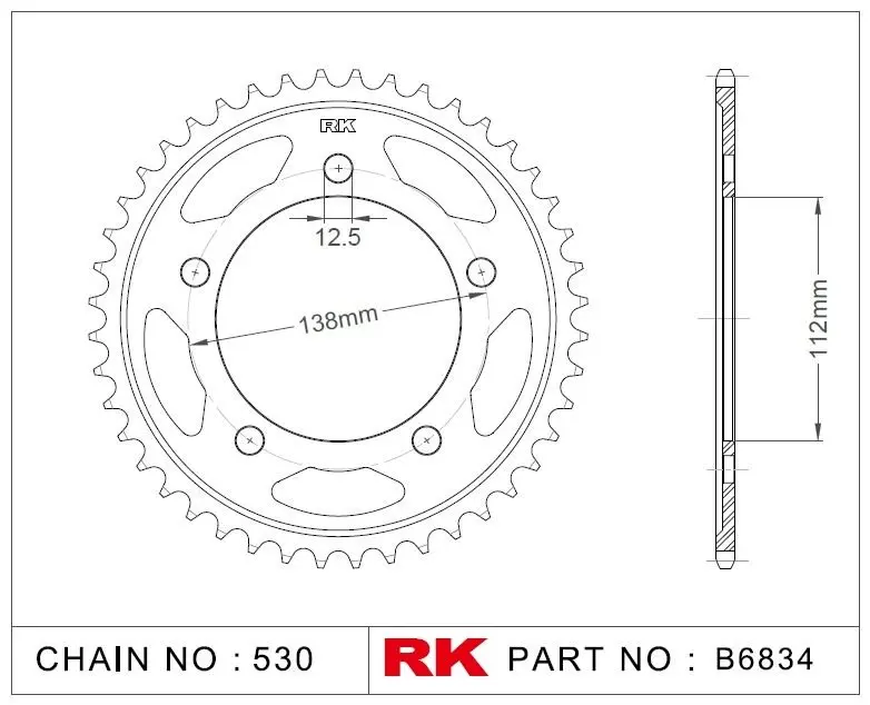 RK B6834-44 zadnji lančanik