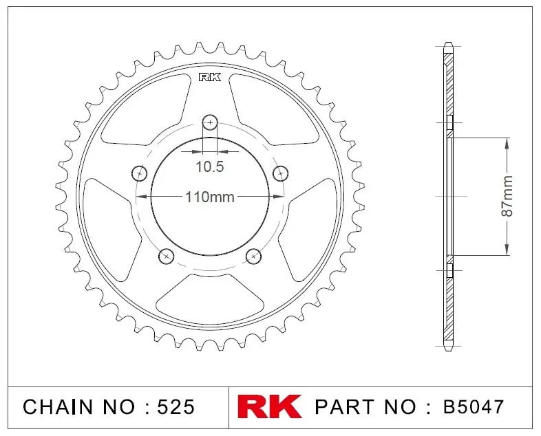 RK B5047-46 zadnji lančanik