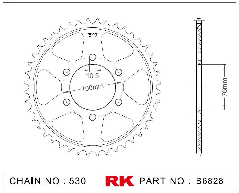 RK B6828-42 zadnji lančanik