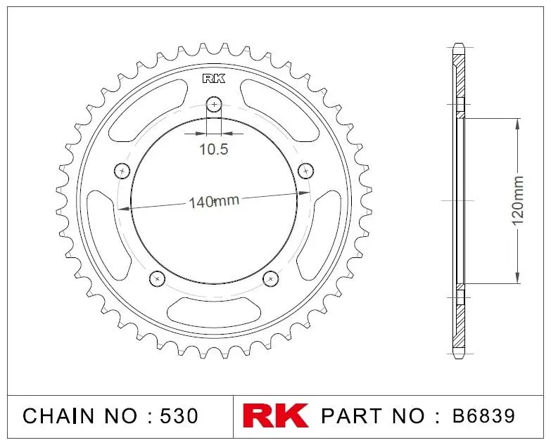 RK B6839-40 zadnji lančanik