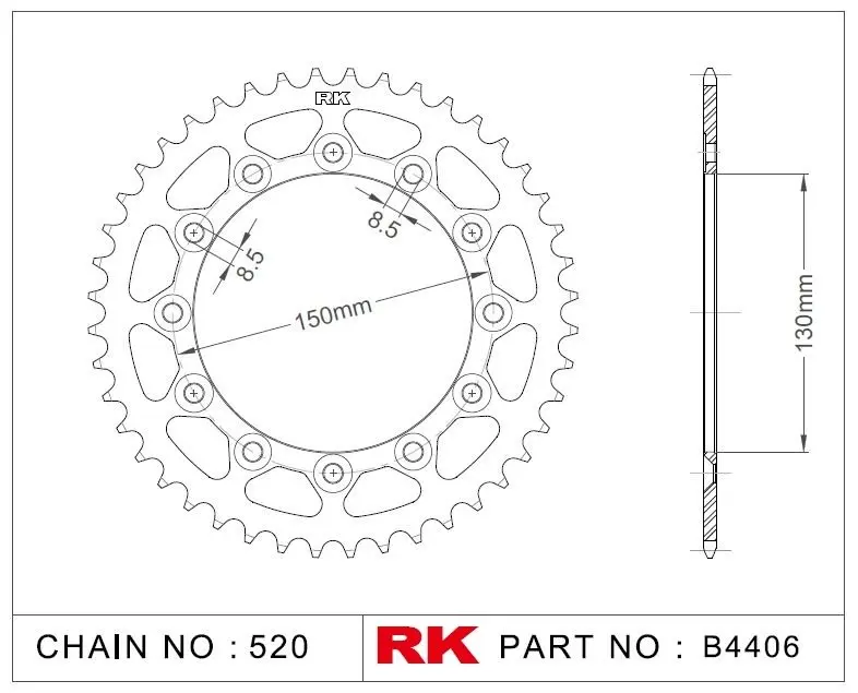 RK B4406-53 zadnji lančanik