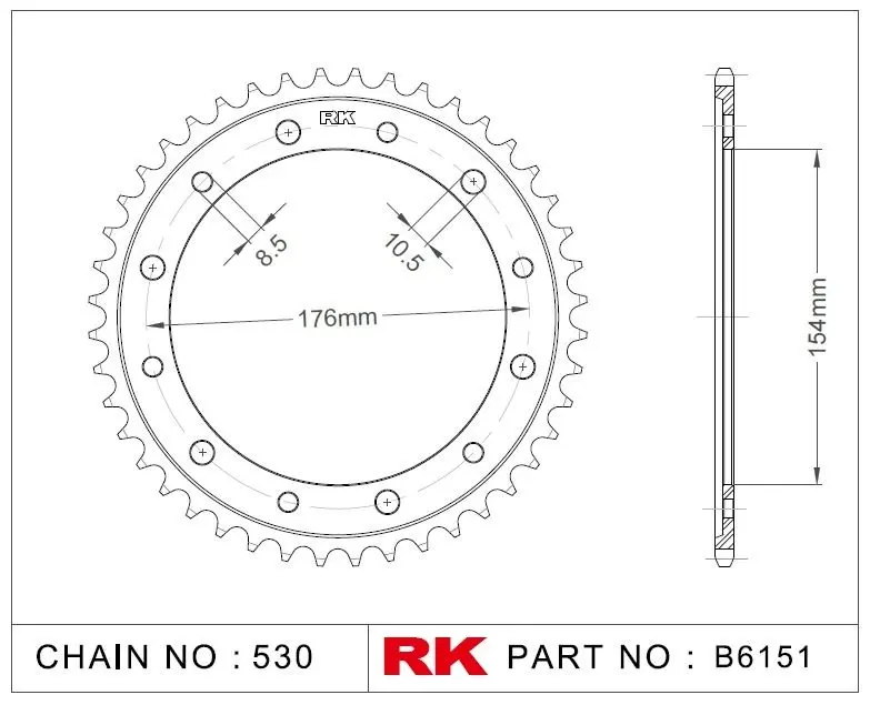 RK B6151-43 zadnji lančanik