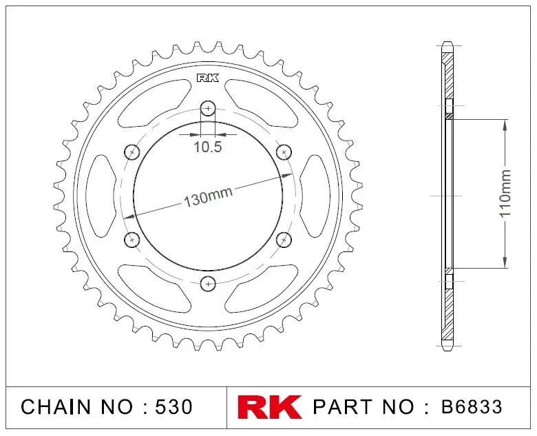 RK B6833-39 zadnji lančanik