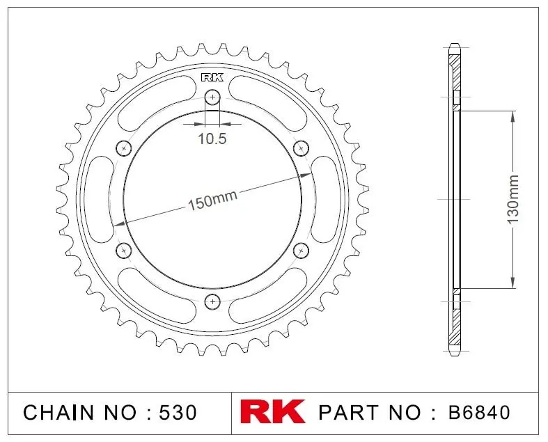 RK B6840-39 zadnji lančanik