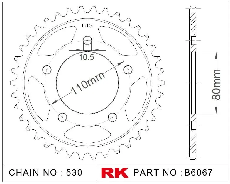 RK B6067-43 zadnji lančanik