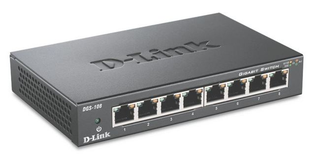 D-Link 8‑Port Gigabit neupravljiv Desktop Switch DGS-108/E